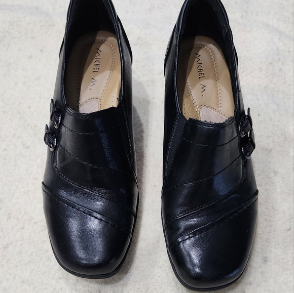 Michel M | Shoes | Womens Michel M Black Leather Buckle Shoes Size 8 ...